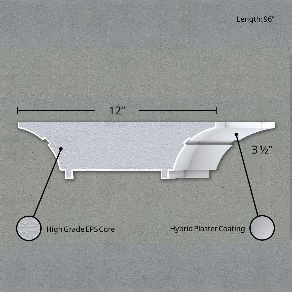 The Anna Interior Plaster One Piece Ceiling Beam - Mouldex Mouldings